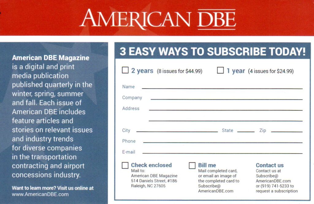 American DBE Magazine Subscription | American DBE Magazine